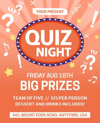 Quiz Night Poster Templates for Trivia and Event Promotions