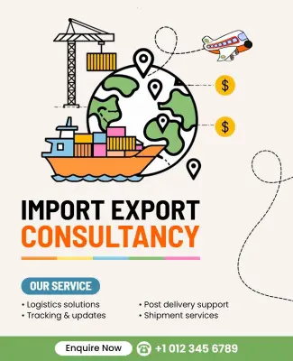 Customizable Import Export Flyer Templates for Services & Training