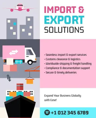 Customizable Import Export Flyer Templates for Services & Training
