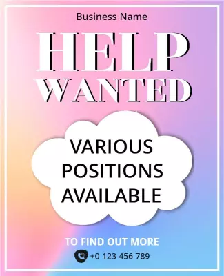 Help Wanted Poster Templates - Edit, Download & Print Online