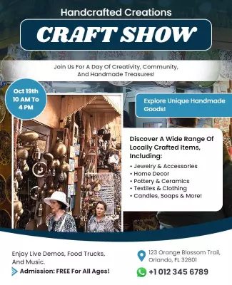 Craft Flyer Templates for Craft Shows, Workshops & Seasonal Fairs