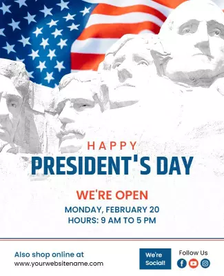 Customizable Presidents Day Flyer Templates for Events & Sales