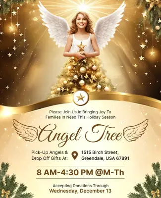 Editable Angel Tree Flyer Templates for Christmas Programs