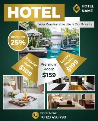 Hotel Flyer Templates - Easy Customize & Quick Download