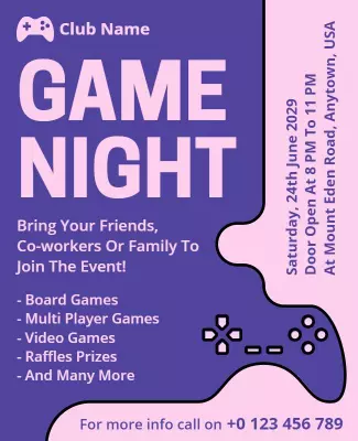 Game Night Flyer Templates - Free, Editable, & Ready to Print