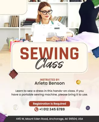 Editable Sewing Flyer Templates for Alterations & Classes