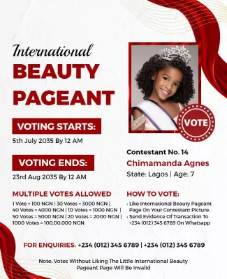 Editable Beauty Pageant Flyer Templates for Events & Auditions