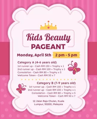 Editable Beauty Pageant Flyer Templates for Events & Auditions