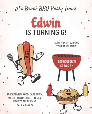 Customizable Braai Flyer Templates for BBQ Parties & Events