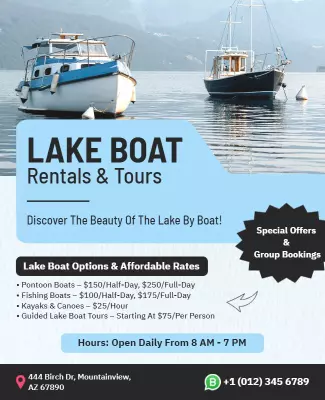 Free Boat Flyer Templates for Sales, Rentals & Services