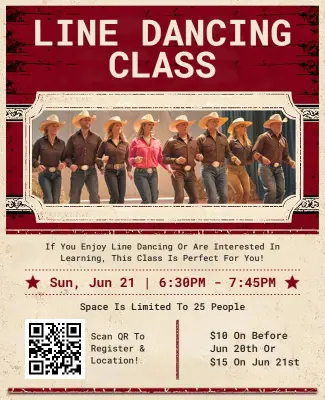 Customizable Line Dancing Flyer Templates for Lessons & Events