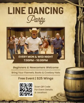 Customizable Line Dancing Flyer Templates for Lessons & Events