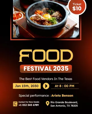Food Festival Poster Templates - Free Editable & Printable