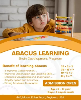 Free Abacus Flyer Templates for Kids Programs & Classes