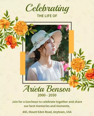 Celebration of Life Flyer Templates for Memorial Services
