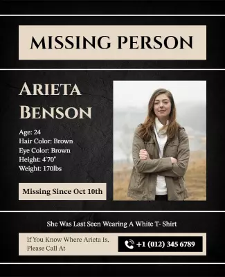 Missing Person Flyer Templates - Free, Editable & Printable