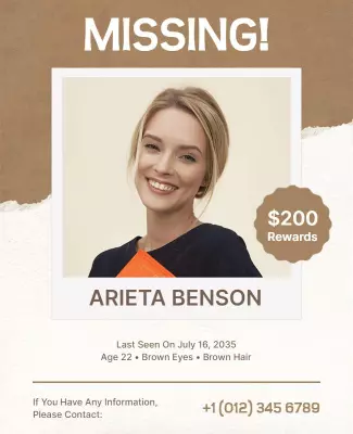Missing Person Flyer Templates - Free, Editable & Printable