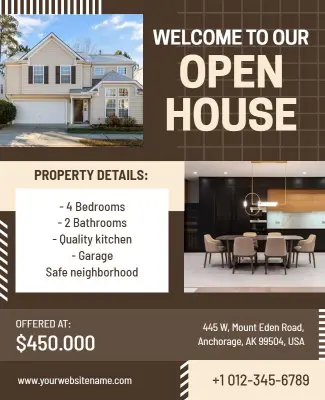 Open House Flyer Templates | Customize for Property Showcases