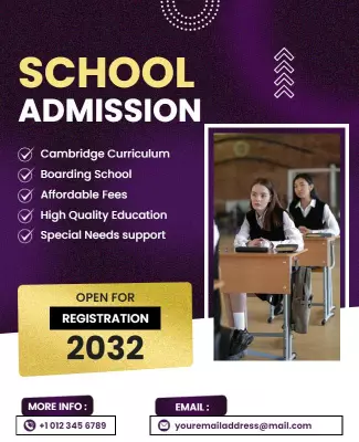 Admission Poster Templates - School Enrollment Designs
