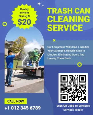 Editable Trash Can Cleaning Flyer Templates for Services & Removal