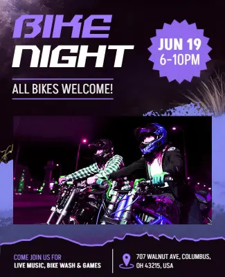 Printable Bike Night Flyer Templates for Socials & Meets