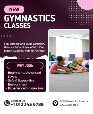 Free Gymnastics Flyer Templates for Kids & Classes