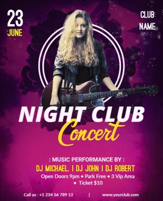 Customizable Concert Flyer Templates for Tours & Events