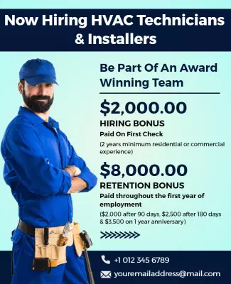 Editable HVAC Flyer Templates for Contractors & Maintenance