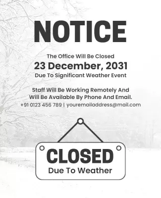 Printable Weather Flyer Templates for Closures & Cancellations