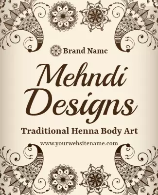 Mehndi Poster Templates for Bridal Events and Artists