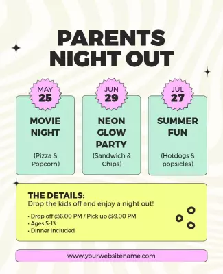 Parents Night Out Flyer Templates - Easy to Customize & Download