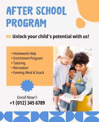 After School Poster Templates for Programs and Activities