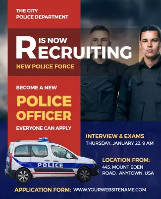 Printable Police Recruitment Flyer Templates for Officers & Drives