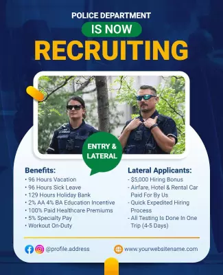 Printable Police Recruitment Flyer Templates for Officers & Drives