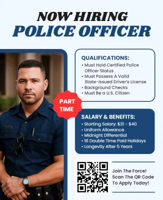 Printable Police Recruitment Flyer Templates for Officers & Drives