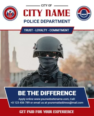 Printable Police Recruitment Flyer Templates for Officers & Drives