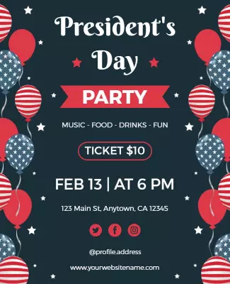 Customizable Presidents Day Flyer Templates for Events & Sales