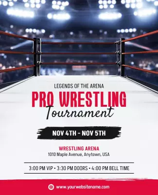 Editable Wrestling Flyer Templates for Competition & Pro Matches