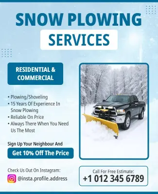 Free Snow Removal Flyer Templates for Services & Pricing