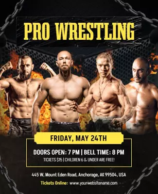 Wrestling Flyer Templates for Matches and Tournaments