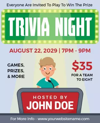 Trivia Flyer Templates for Pub Quiz & Game Nights