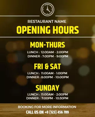 Opening Hours Flyer Templates – Free & Editable | DesignWiz