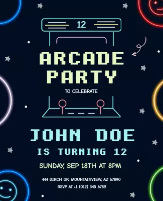 Customizable Arcade Flyer Templates for Parties & Game Nights