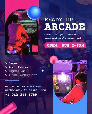Customizable Arcade Flyer Templates for Parties & Game Nights