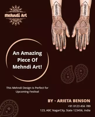 Mehndi Poster Templates — Editable Henna Designs