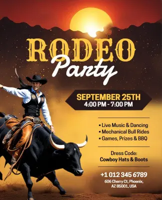 Customizable Rodeo Flyer Templates for Western Events & Parties
