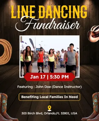 Customizable Line Dancing Flyer Templates for Lessons & Events