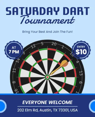 Editable Dart Flyer Templates for Tournaments & Competitions