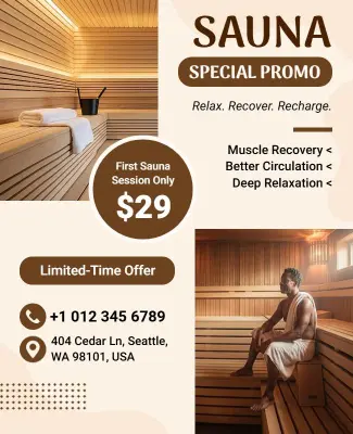 Sauna Flyer Templates – Quick & Easy to Editable Templates