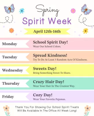 Spirit Week Flyer Templates | Free, Editable & Printable